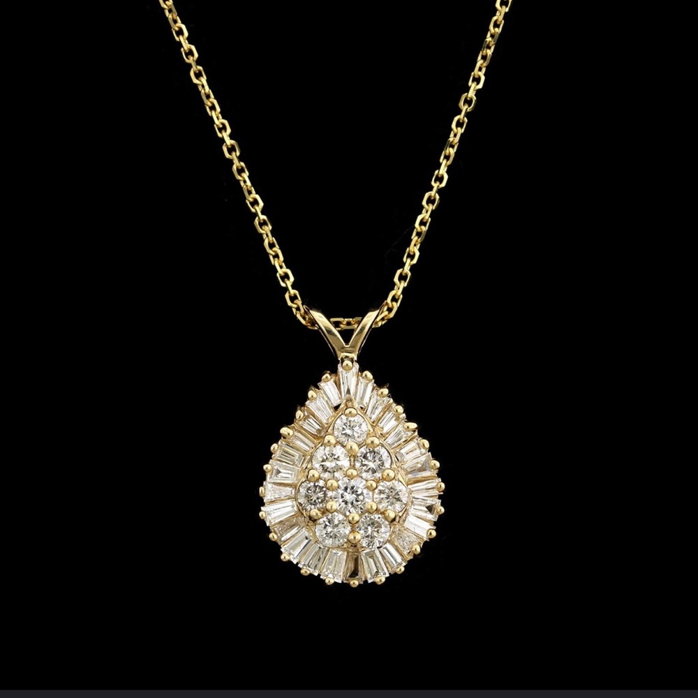 Pear Shape Diamond Drop Necklace - Gem